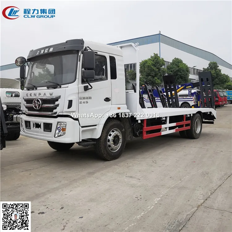 Hongyan Genpaw 4x2 15 Tons Excavator Carrier Flatbed Truck