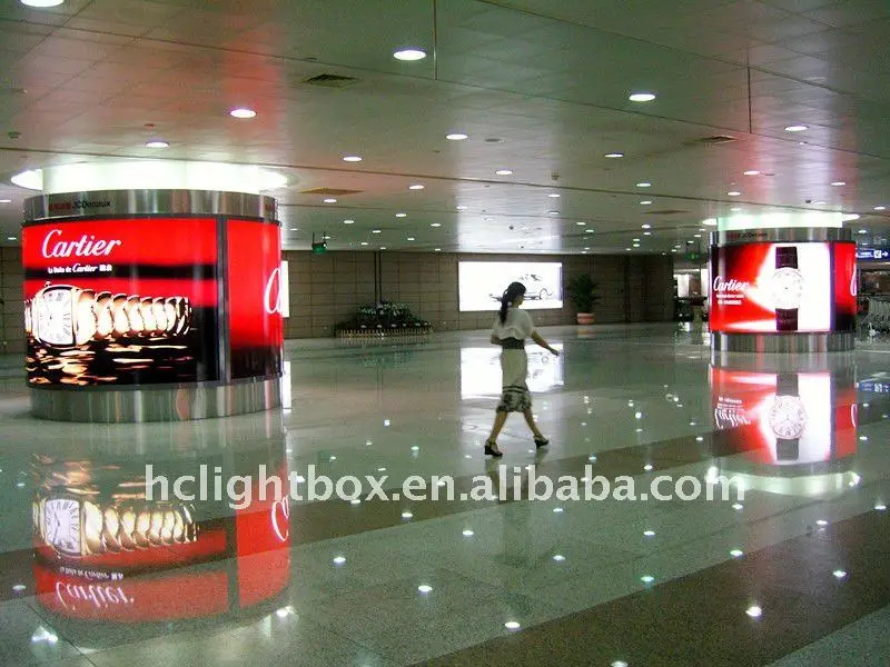 Led Wall Mounted Round Column Light Box - Buy Round Column Light Box ...