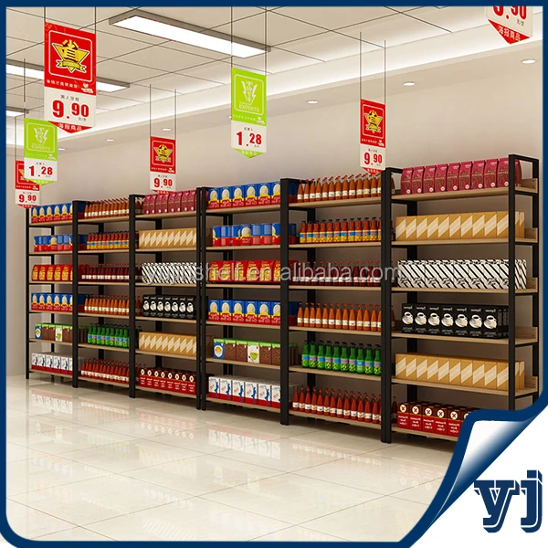 Yujin Factory Light Duty Metal Wood Convenience Shop Display Racks With ...