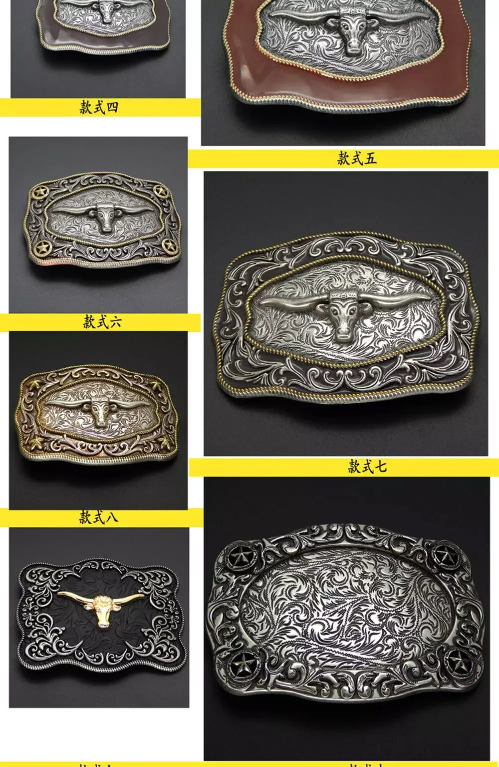 40mm Inner Width Customized 3d Embossed Zinc Alloy Metal Bull Head Logo ...