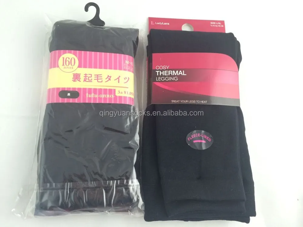 Winter Thick Polyester Thermal Legging Cosy Brush Tights Fleece Lined ...