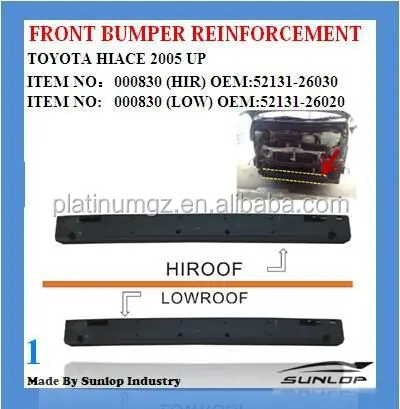 Hiace Front Bumper Reinforcement 52131-26030 52131-26020 - Buy Front ...