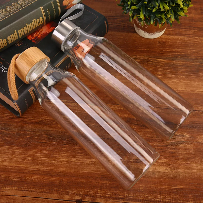 Glass Water Bottle - Eco-friendly Heat Resistant Borosilicate Glass ...