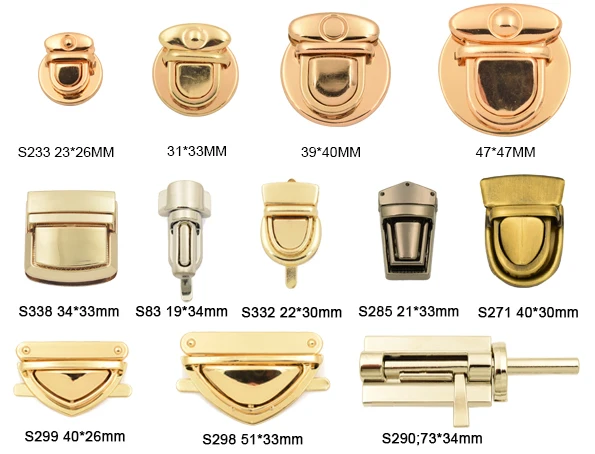 Custom Golden Color Metal Small Briefcase Hardware Lock For Leather ...