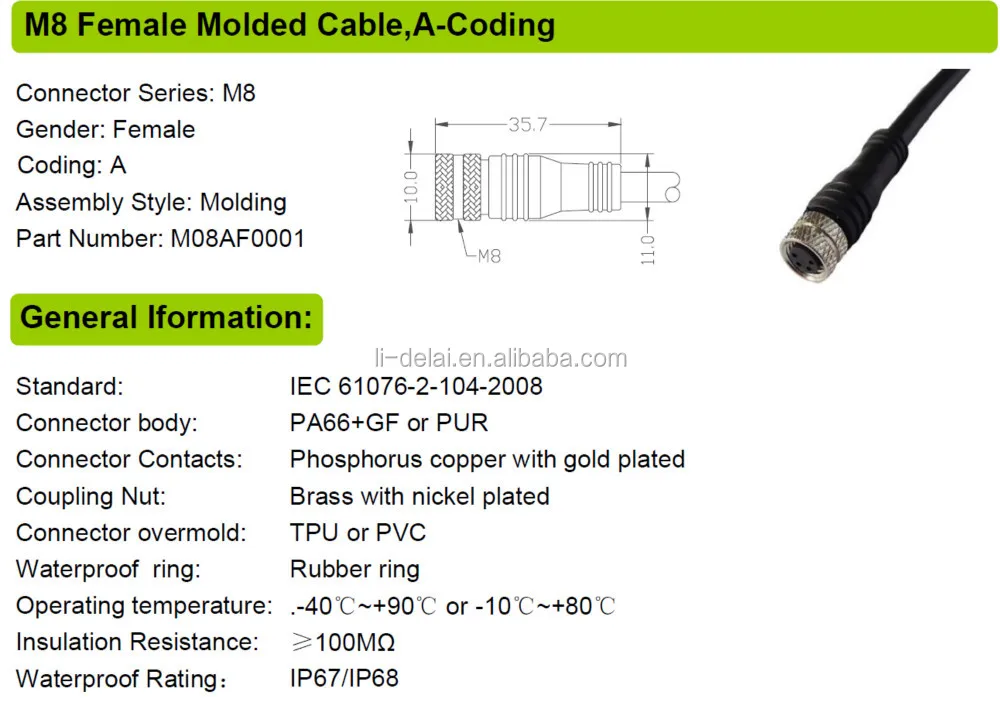 M8 Power Connector - Waterproof and Reliable Performance