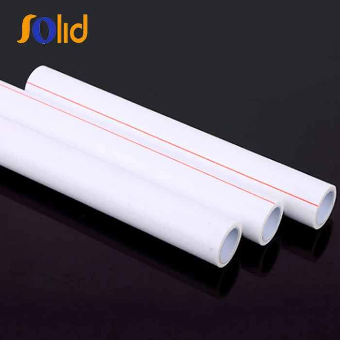 White Ppr Pipe With Red And Blue Line Ppr Raw Material Water Piping ...