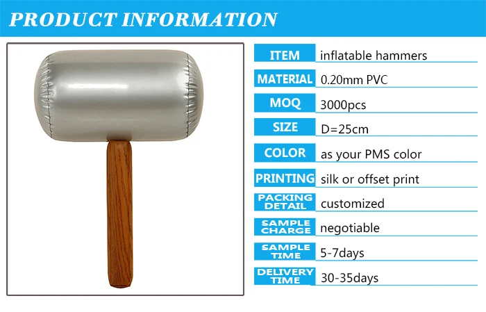 Giant Inflatable Hammers Toys Foldable Plastic Hammers For Sale Pvc ...