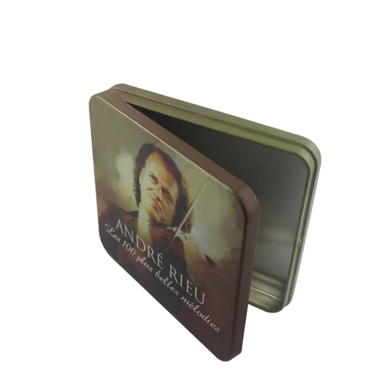 Square Embossed Metal Dvd/cd Tin Box With Logo Pinting Lid - Buy Metal ...