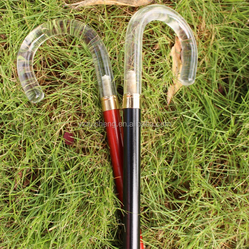 Handmade Clear Lucite Handle Sturdy Wooden Walking Stick --ce Fda ...