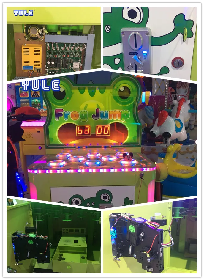 Kids Hitting Hammer Whack a Mole Game Machine - Coin-Operated Arcade Fun