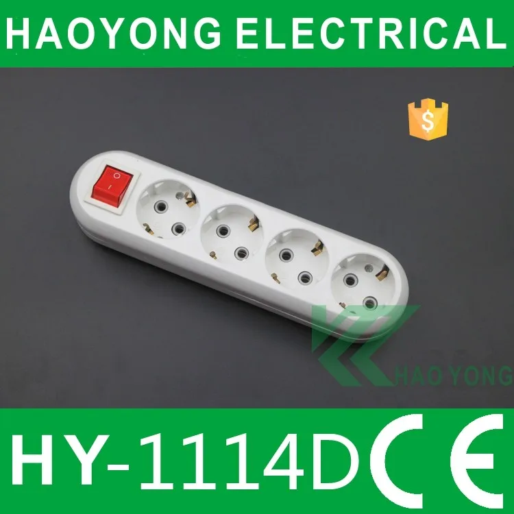 Earthed 4 Gang Group Socket Ce Eu Electrical Outelt Socket - Buy Eu ...