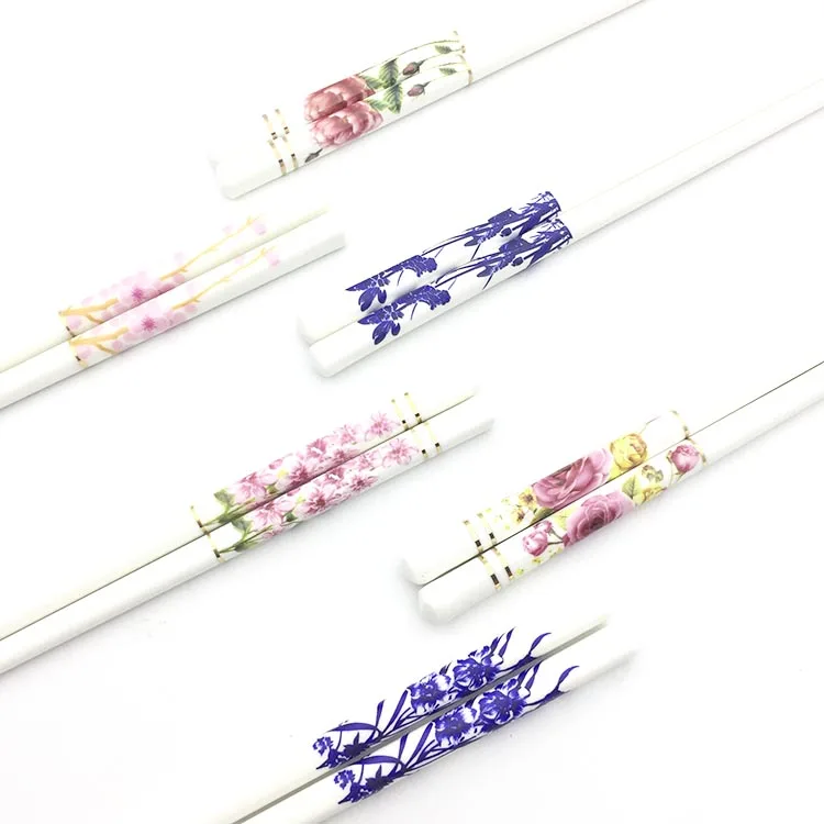 Bone -china Chopstick Set Chinese Flower Reusable Chopsticks - Buy ...