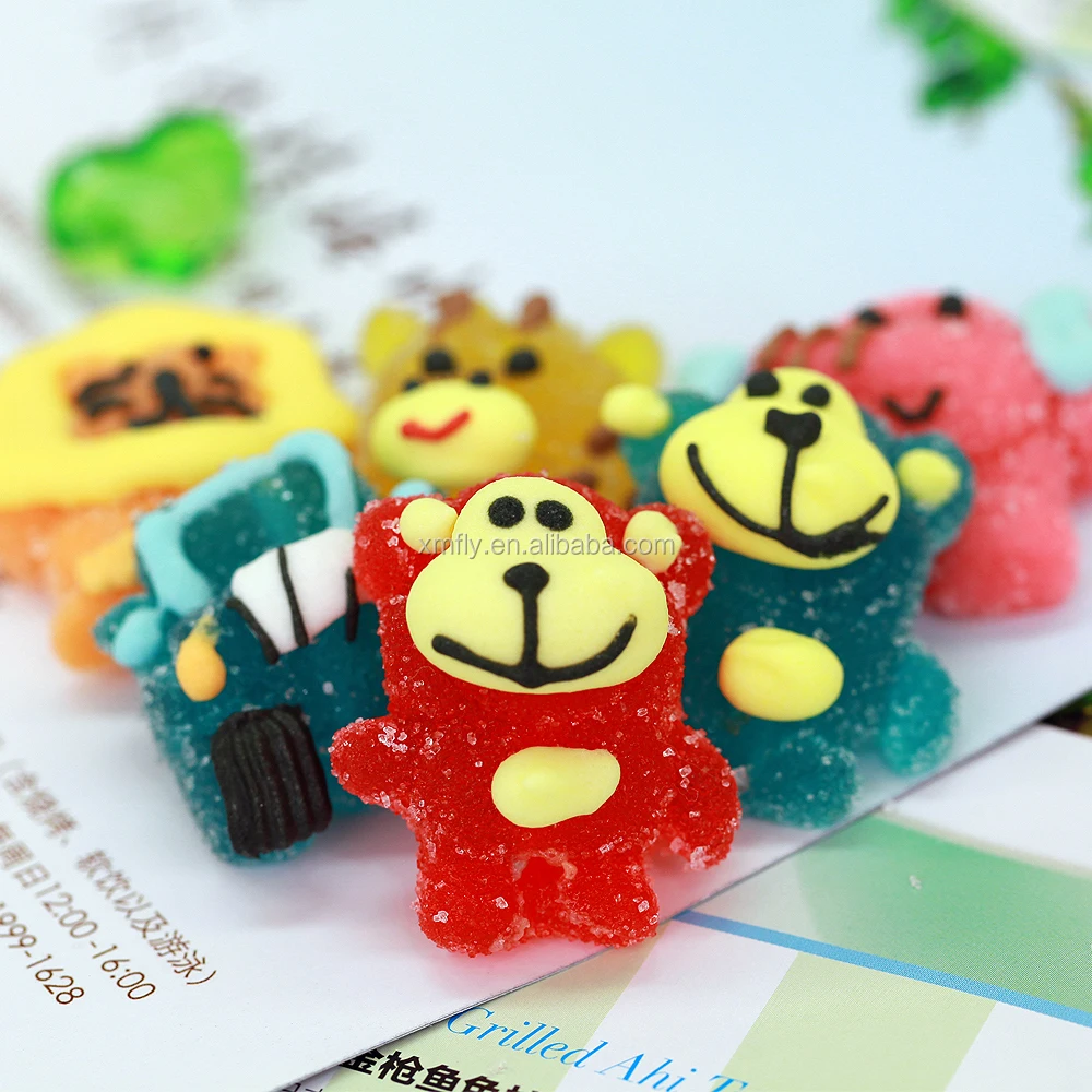 Sugar Coated Colorful Gelatin Candy,Animal Shape Jelly Lollipop Candy ...