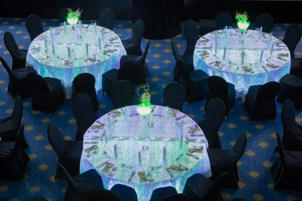 7 Colors Changing Light Up Led Fiber Optic Table Cloth - Buy Fiber ...