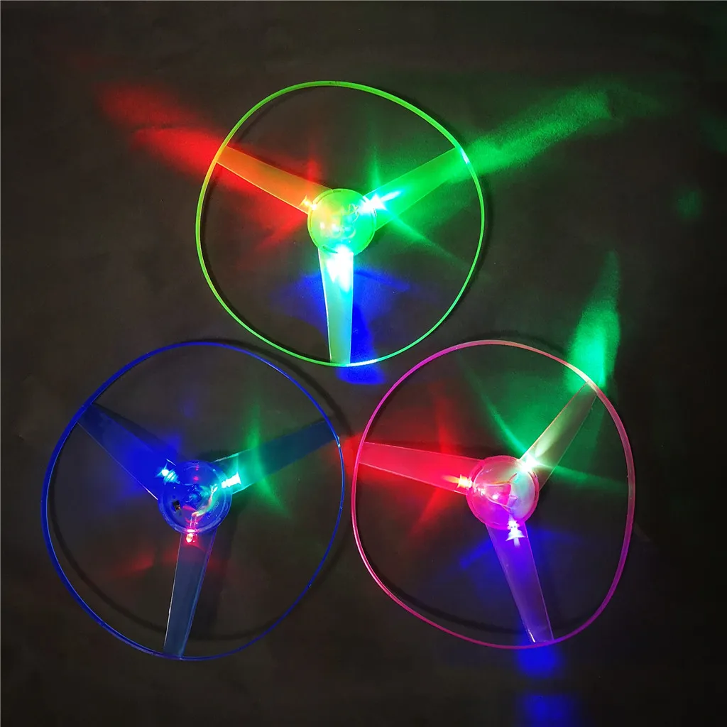Pull Line Flying Saucer with LED Light Toys - Fun & Education