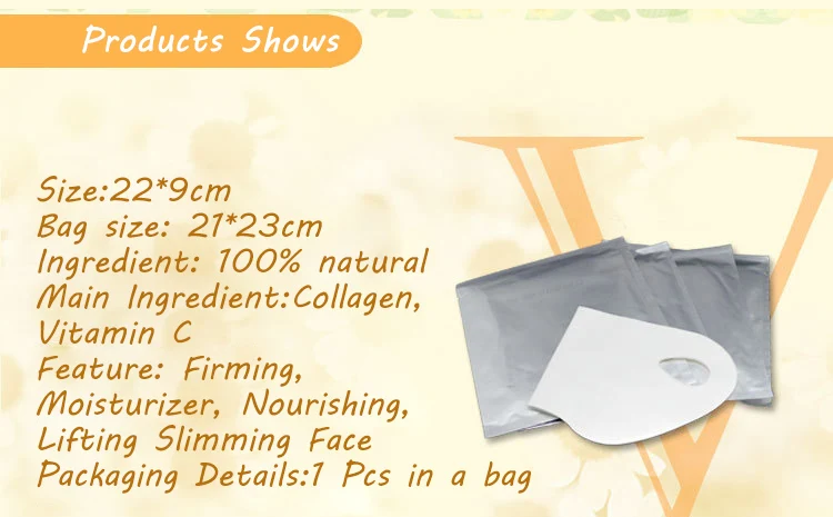 Anti-wrinkle,Face Lifting V-Line Gel Carboxy Facial Mask Sheet Pack (4)