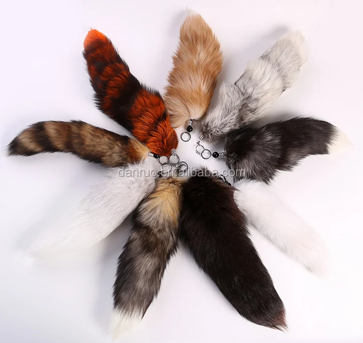 Colorful Dyed Fox Tails Cheap Fake Fur Fox Tail Fur Tail Keychain - Buy ...
