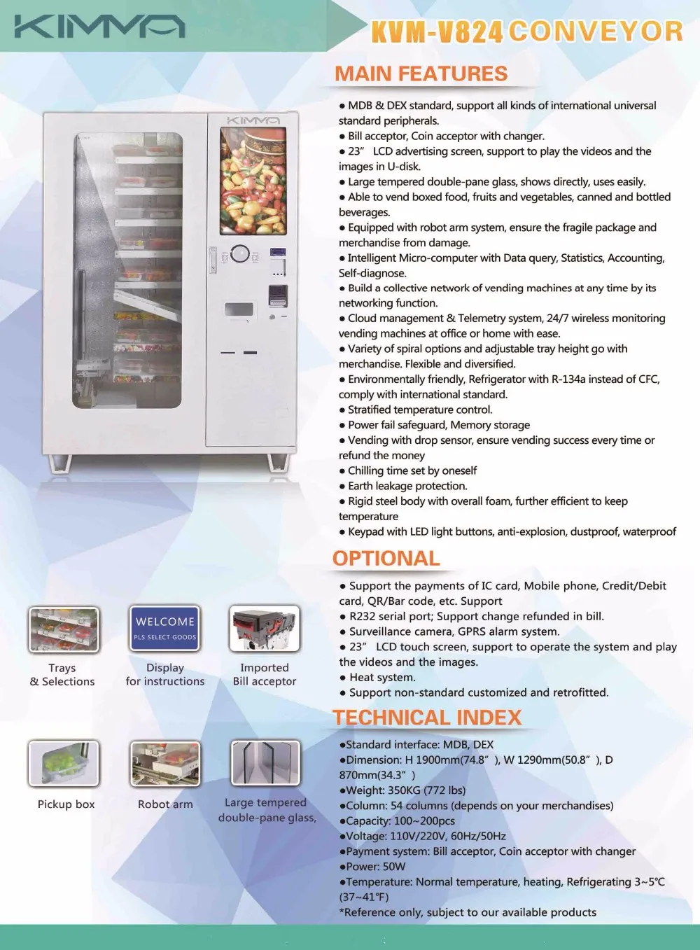 Robot Arm Delivery Self Service Meat Vending Machine With Conveyor ...
