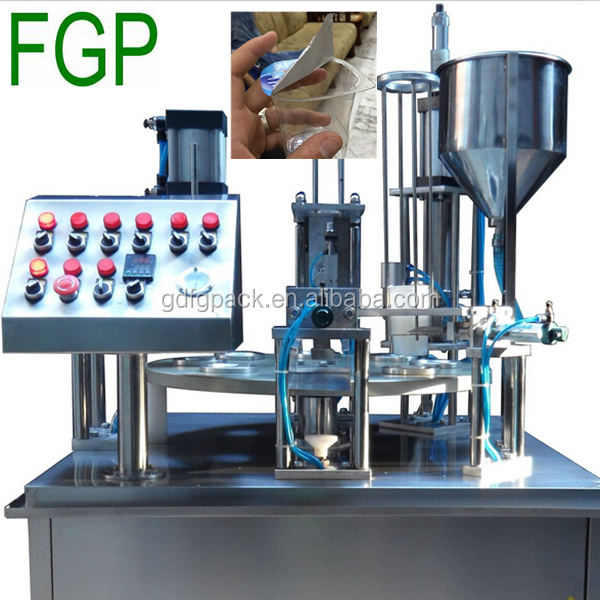 Small Production Rotary Butter Tub/cup Filling And Sealing Machine With ...