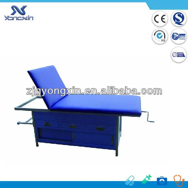Luxurious Stainless Steel Adjustable Examination Bed with Drawers ...