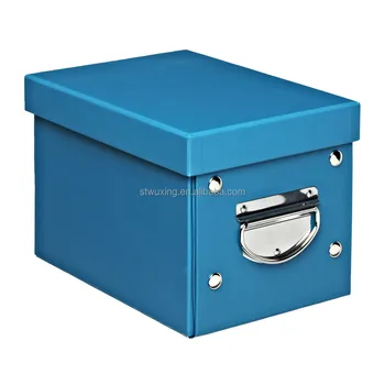 Large Square Decorative Foldable Cardboard Storage Box With Metal ...