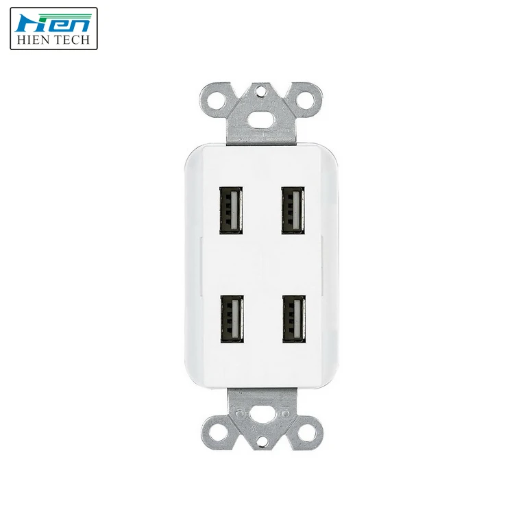 4.8a Type C And Usb Port Usa Wall Socket For Hotel - Buy Wall Outlet,4. ...
