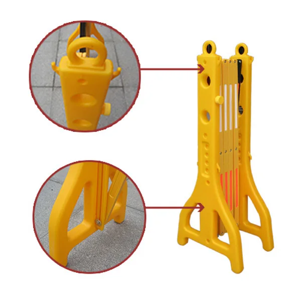 Yellow Temporary Crowd Barrier Plastic Manual Collapsible Barrier ...
