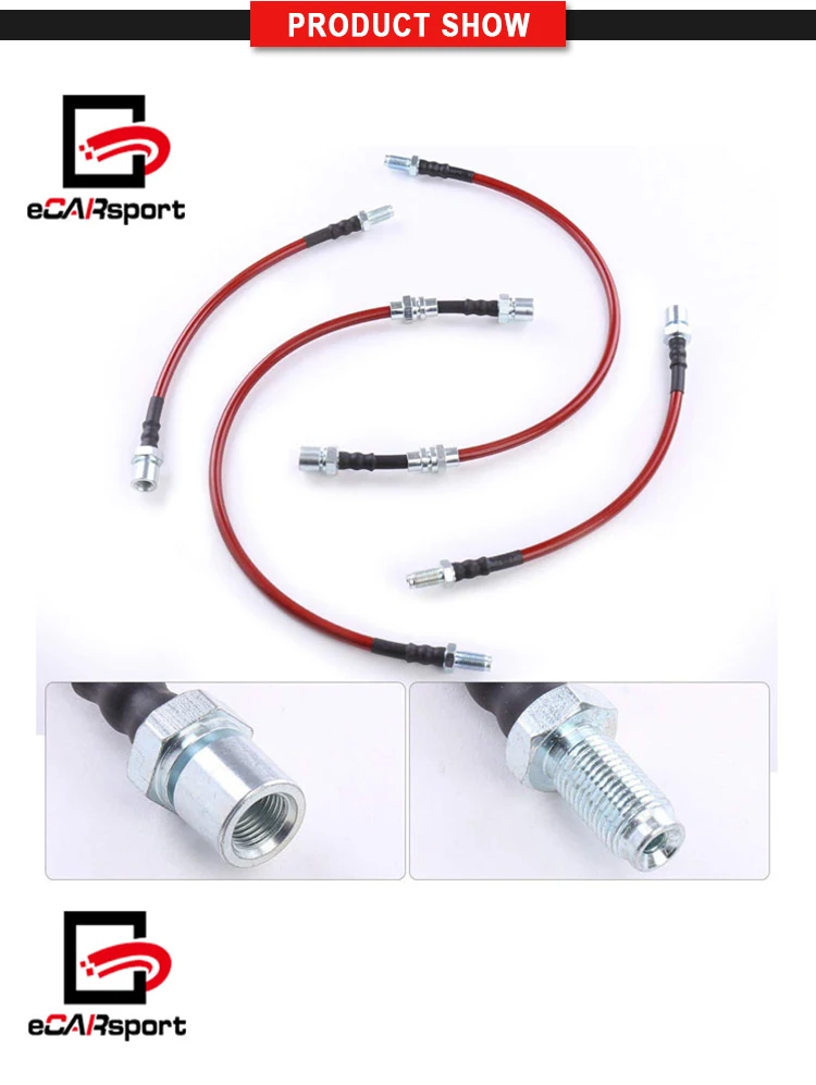 eCARsport High Performance Stainless Steel Braided Oil Brake Line ...