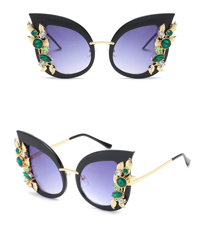 61319 Superhot Eyewear Fashion Women Sun Glasses Gem Cat Eye Sunglasses