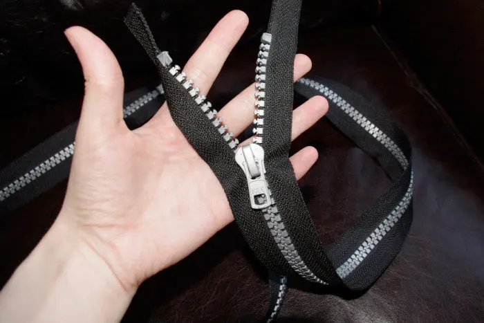 Large Zipper In Silver - Dual Slider,Two Way Double Separating Parka ...