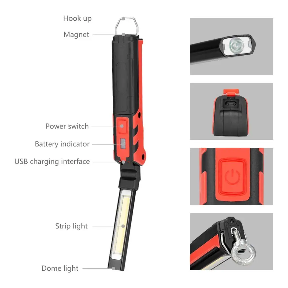Multifunction Emergency Torch Super Bright Work Light 18650 Battery 5W ...