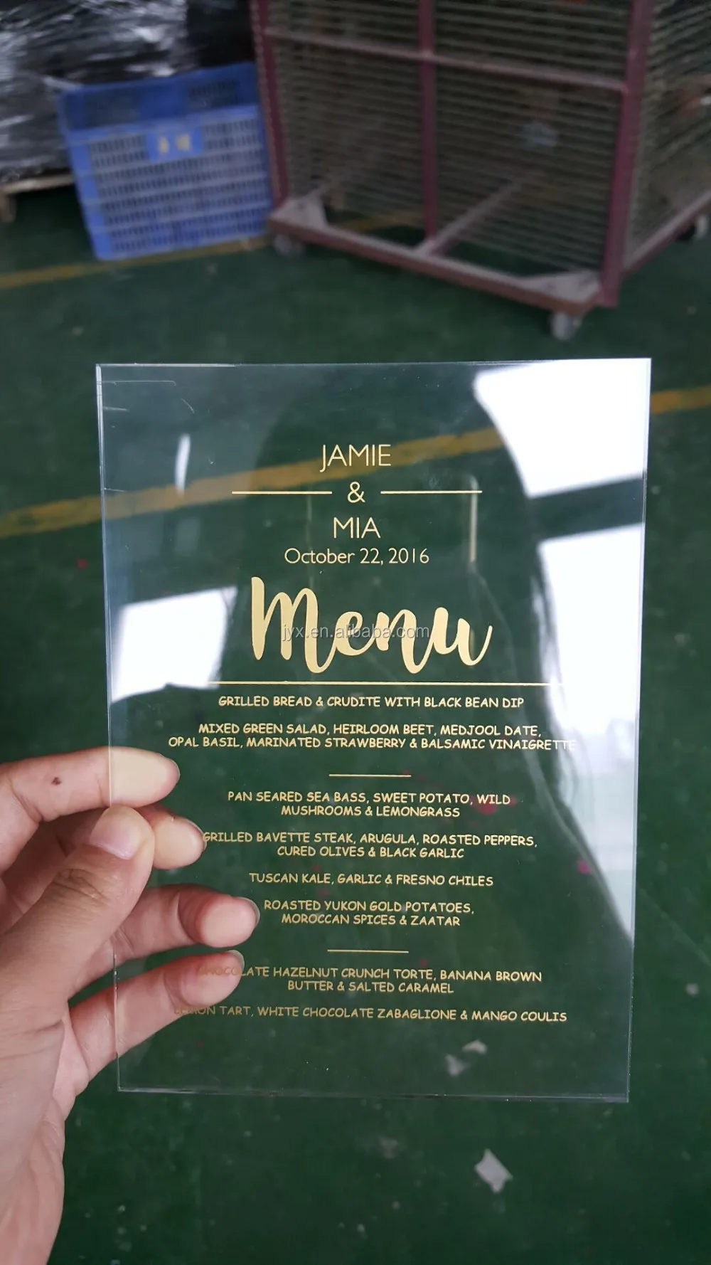 3mm Thickness Clear Acrylic Menu Card Wedding Invication Card - Buy 3mm ...