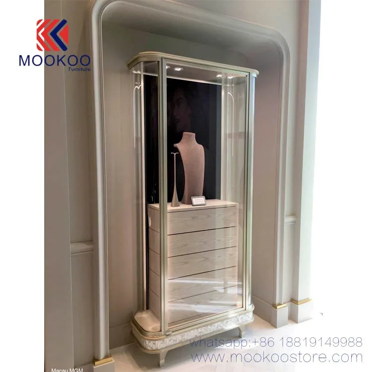 Luxury Jewelry Shop Display Showcase with LED Light