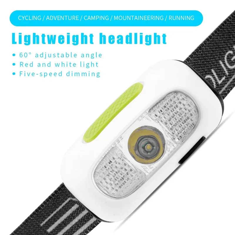 Micro-usb Rechargeable Small Mini Headlight Head Lamp Red Light Kids ...