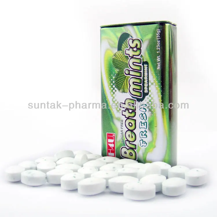 Aliento Fresco Mentha Spicata Tablet Pastillas De Menta En Lata Con ...