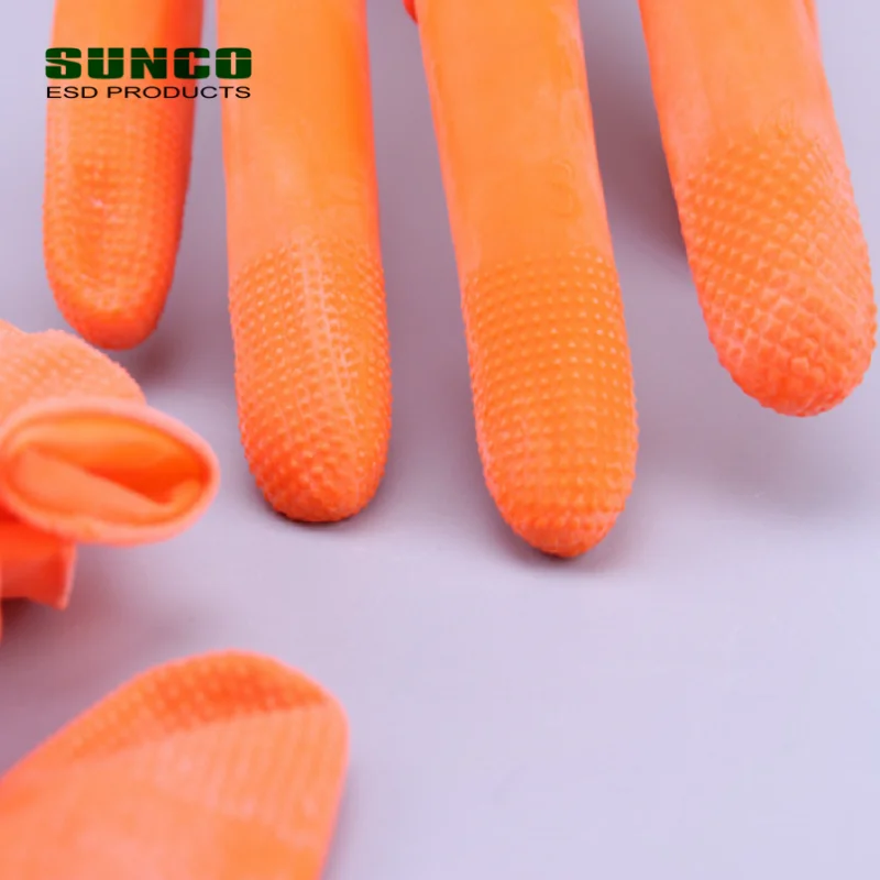 Orange Anti-slip Industrial Latex Finger Cots Antistatic Finger Stall ...
