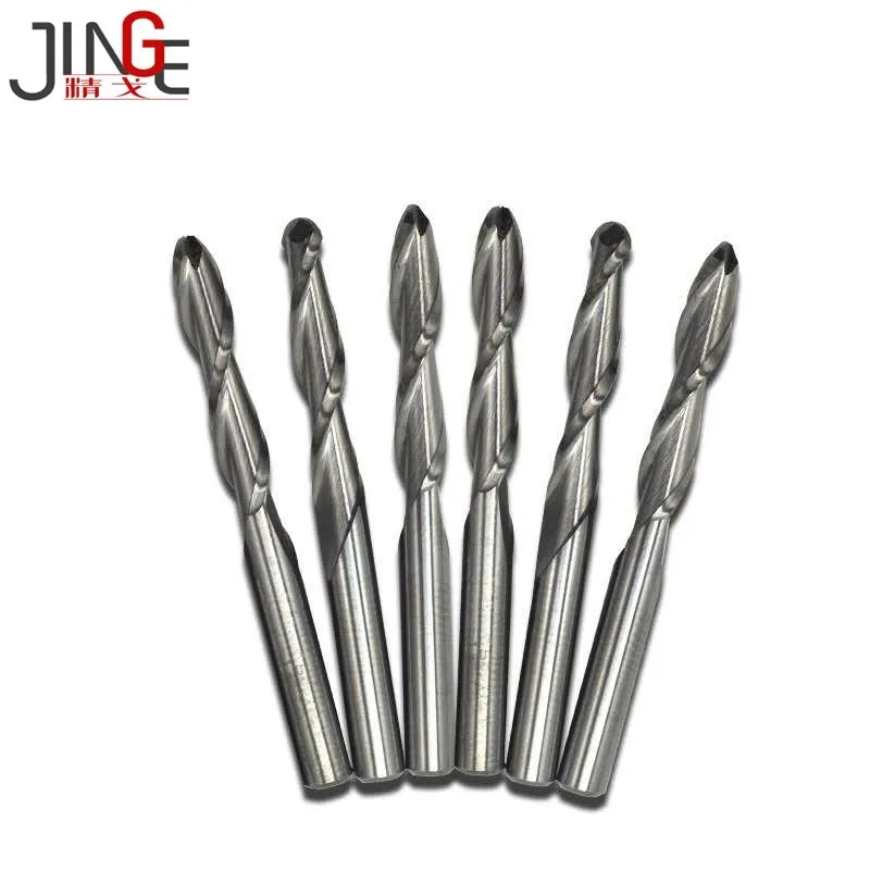 4mm Cnc 2 Flute Ball Nose Carbide End Mills Spiral Router Bit Wood ...