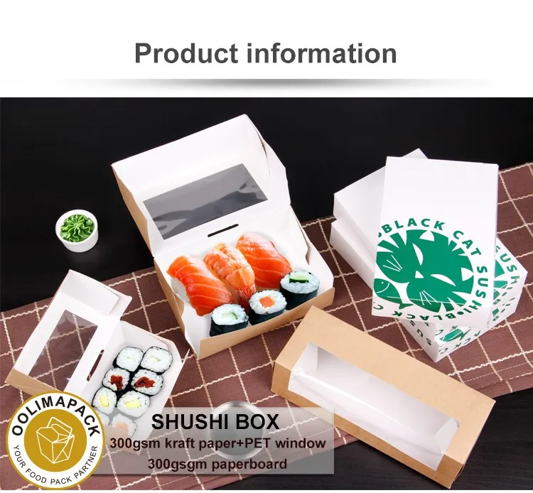 Sushi Take Away Box,Kraft Paper Box With Window,Sushi To Go Box,Sushi ...