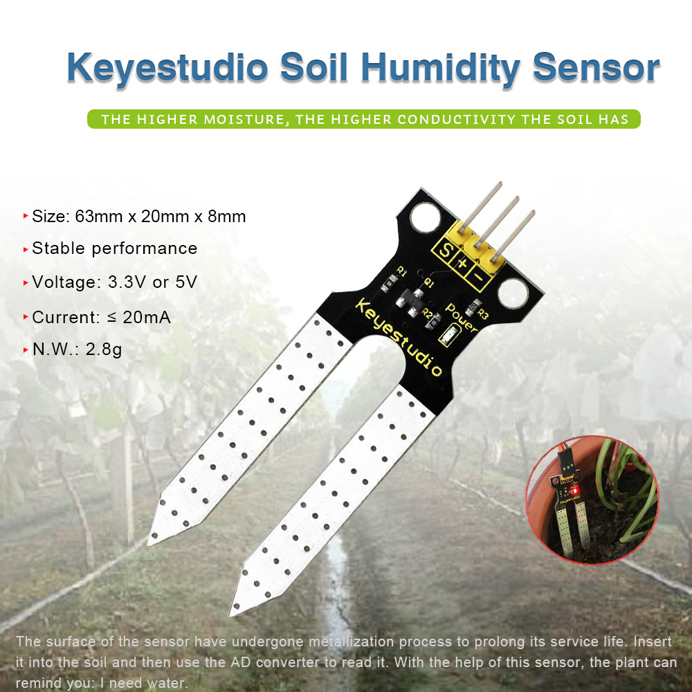 Keyestudio Soil Humidity Sensor for Arduino - Reliable Control