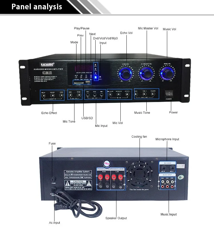 700watt Karaoke Amplifier Echo Mixer Amplifier For Mosque Sound System ...