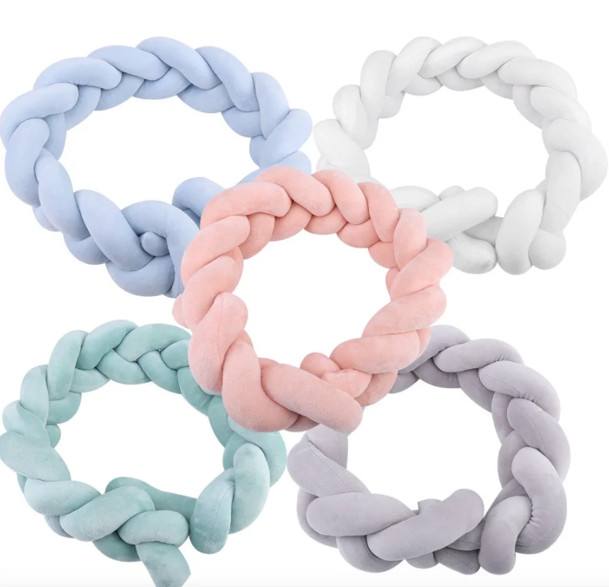Knot Stuffed Pillow Plush Braided Crib Safety Pillows for Infant