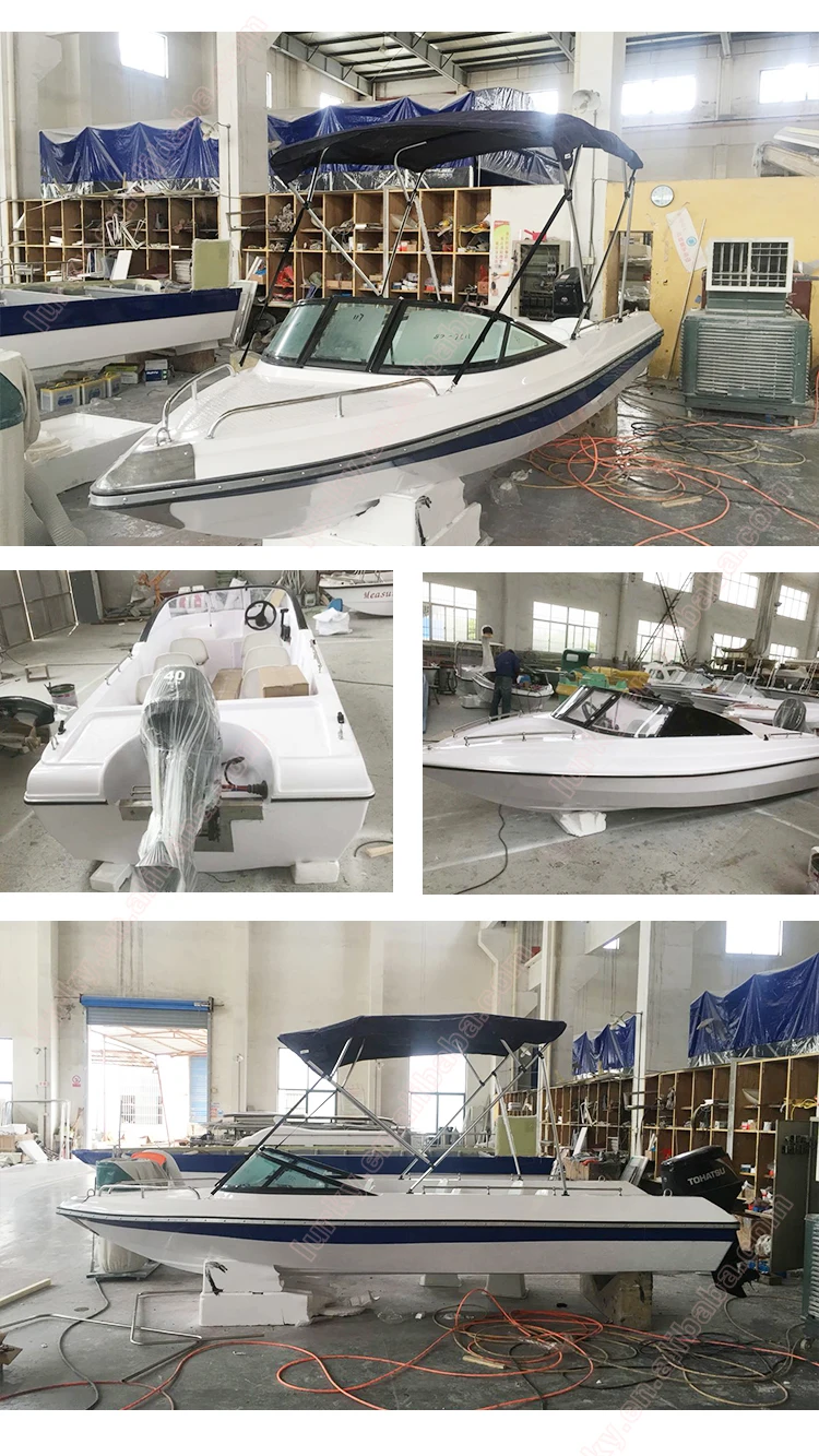 Outdoor Water Sports Speed Fast Boat Outboard Engine Fiberglass Fishing ...