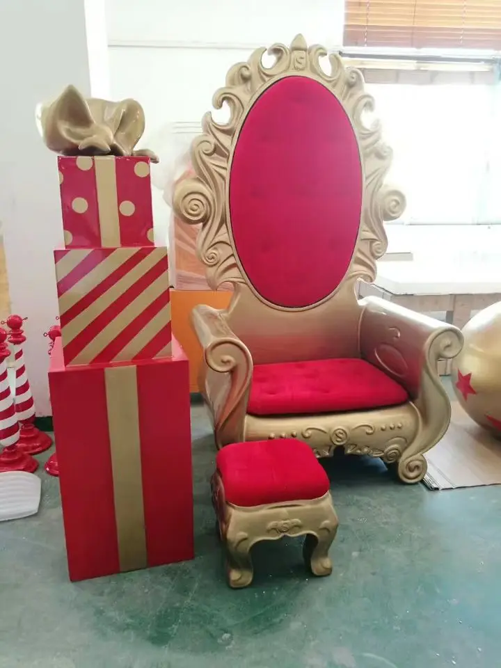 Commercial Christmas Decoration Fiberglass Christmas Santa Set King ...