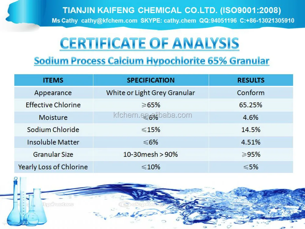 Calcium Hypochlorite Granular - Buy Granular Calcium Hypochlorite 65% ...