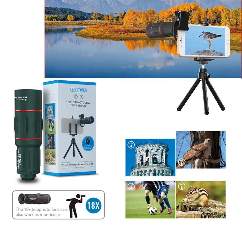 Apexel 18X Telephoto Zoom Lens for Smartphone - Premium Quality