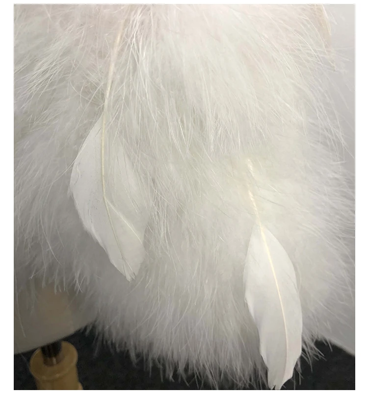 Real Farm Ostrich Feather Fur Turkey Fur Coat Jacket Long Sleeve Warm ...