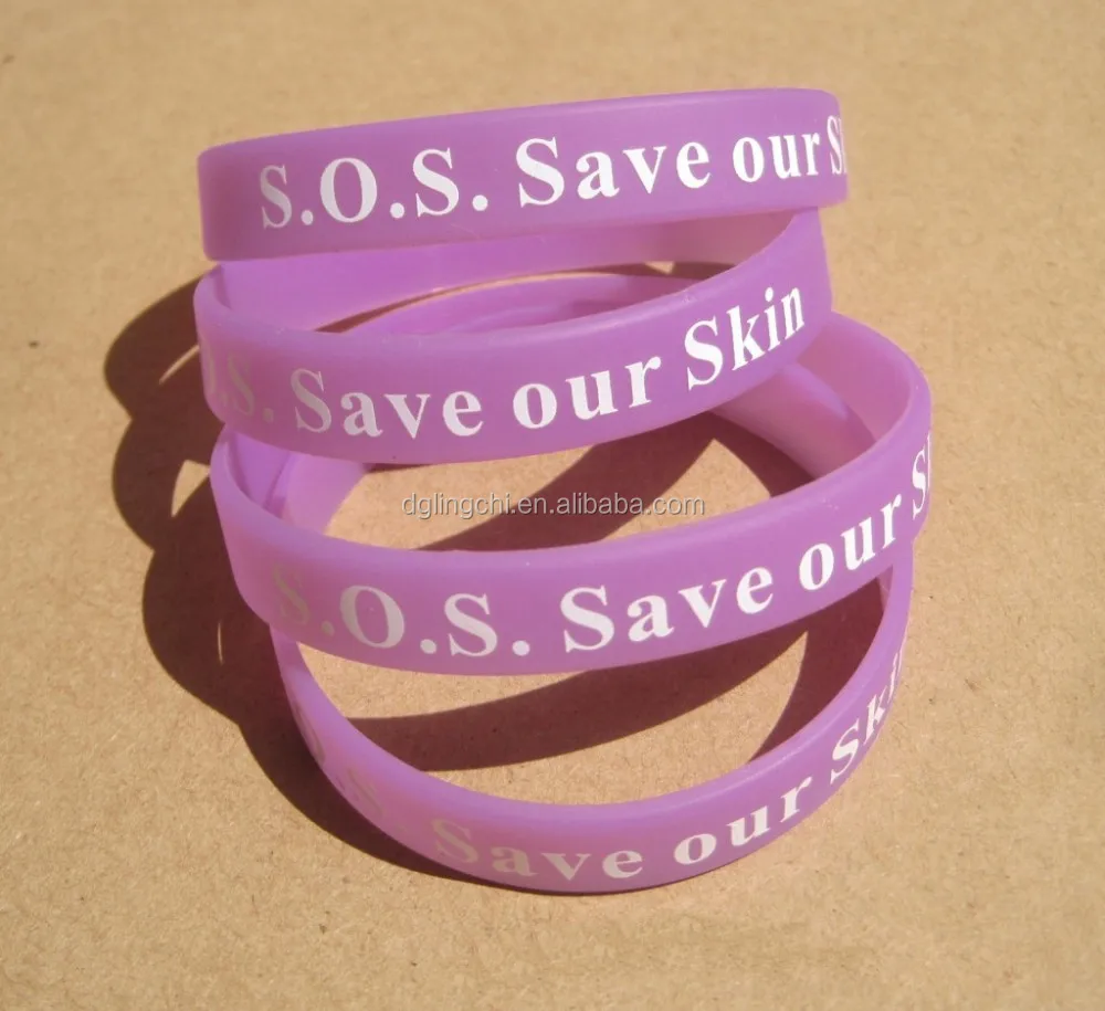 Custom Made Color Changing Silicone Uv Bracelet No Minimum Wristband ...