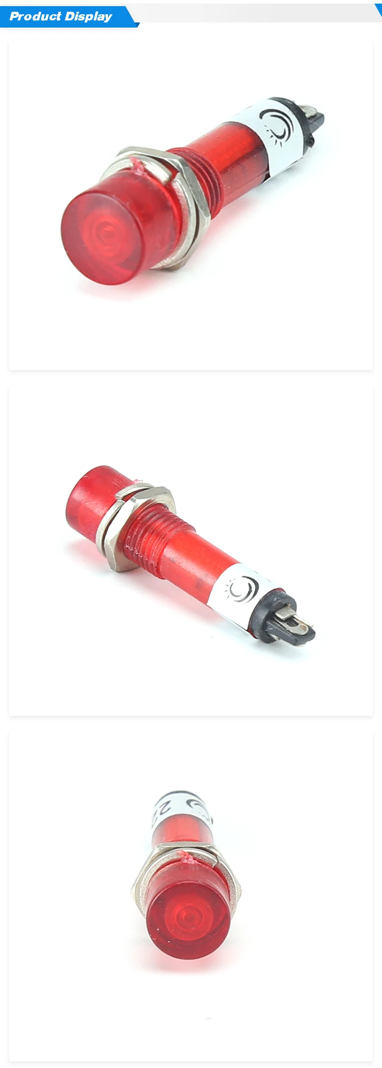 7mm Mounting Hole Size Red Yellow CE 220v 24v 36v 110v Neon Plastic 12v ...