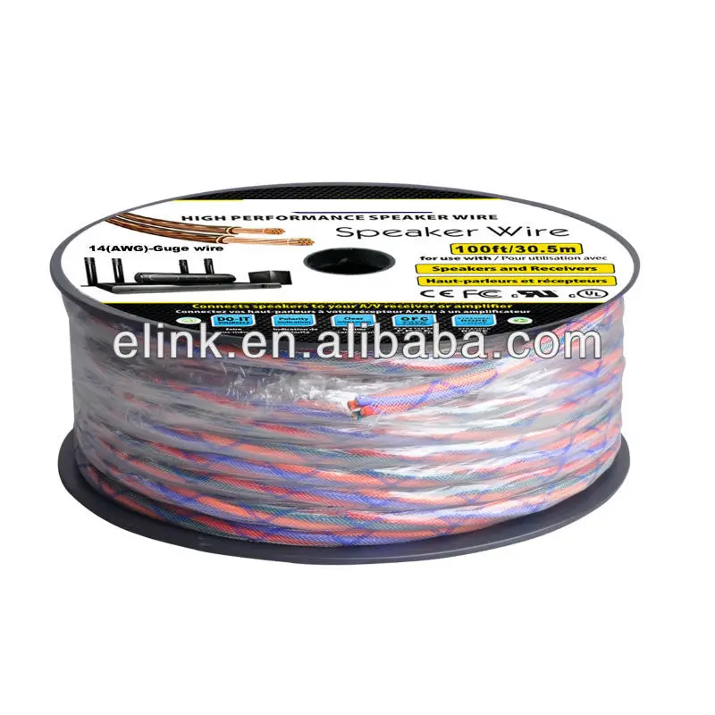 18awg Red And Blue Nylon Braided Ofc Speaker Wire With Ul Cl2 Cl3 Ft4 ...