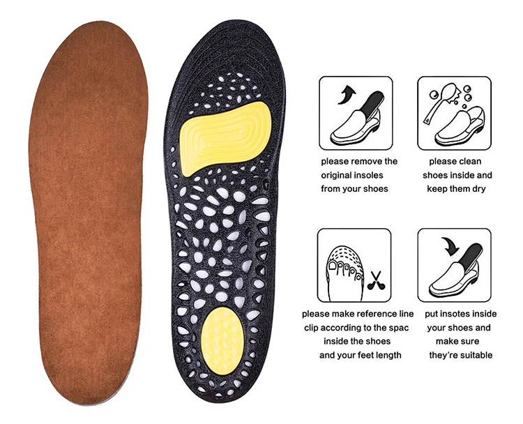 Cooling Gel Insole Honeycomb Gel Sports Absorb Shock Full Length ...
